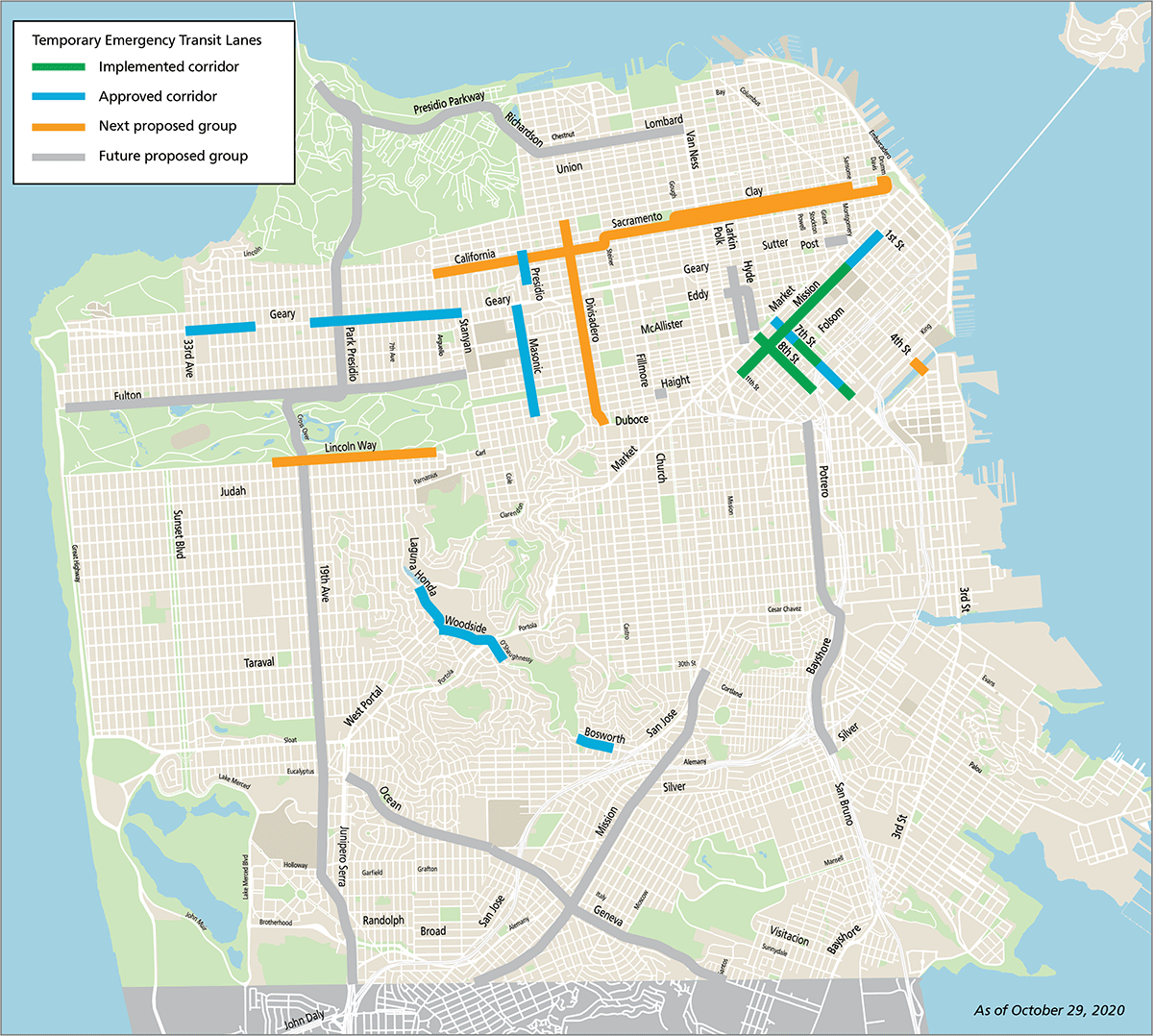Temporary Emergency Transit Lanes Maps | SFMTA