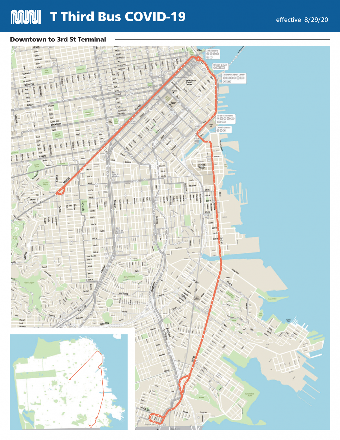 T Third Street Bus PDF Map | SFMTA
