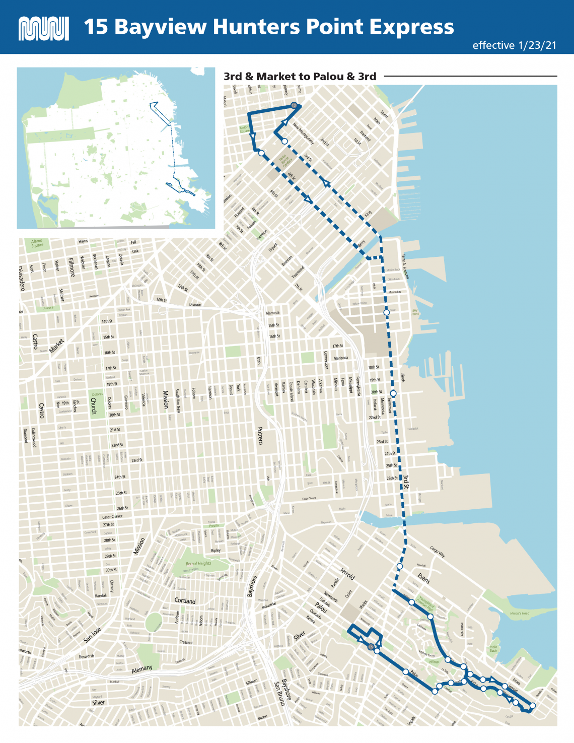15 Bayview Hunters Point Express PDF Map | SFMTA